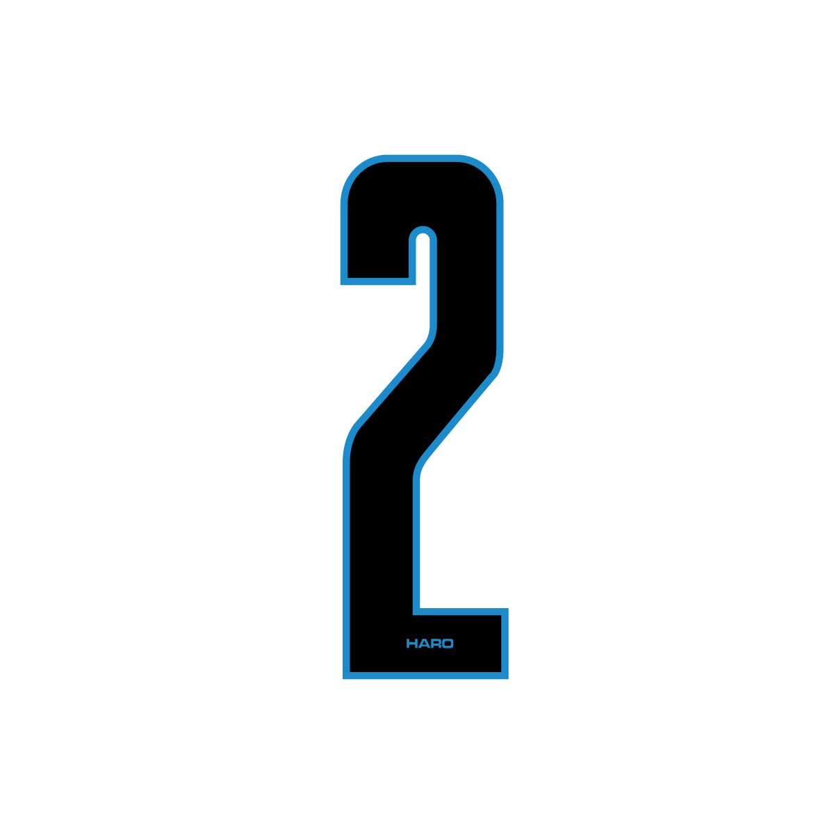 Haro - Stadium plate number #2 decal - Black Blue | BMX Products USA