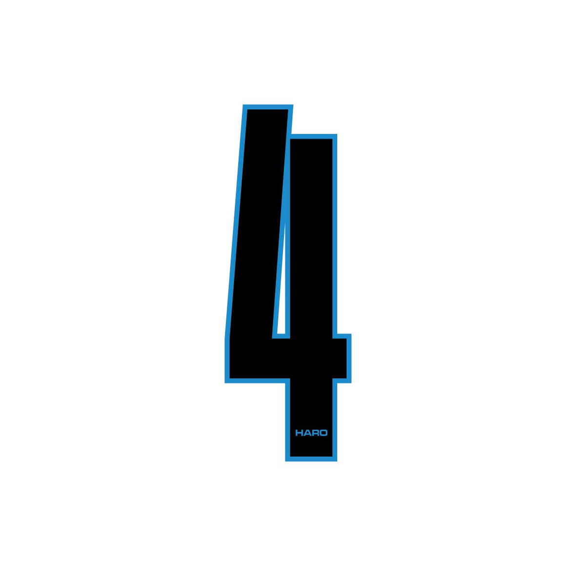 Haro - Stadium plate number #4 decal - Black Blue | BMX Products USA