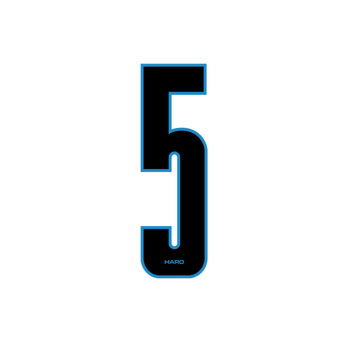 Haro - Stadium plate number #5 decal - Black Blue | BMX Products USA