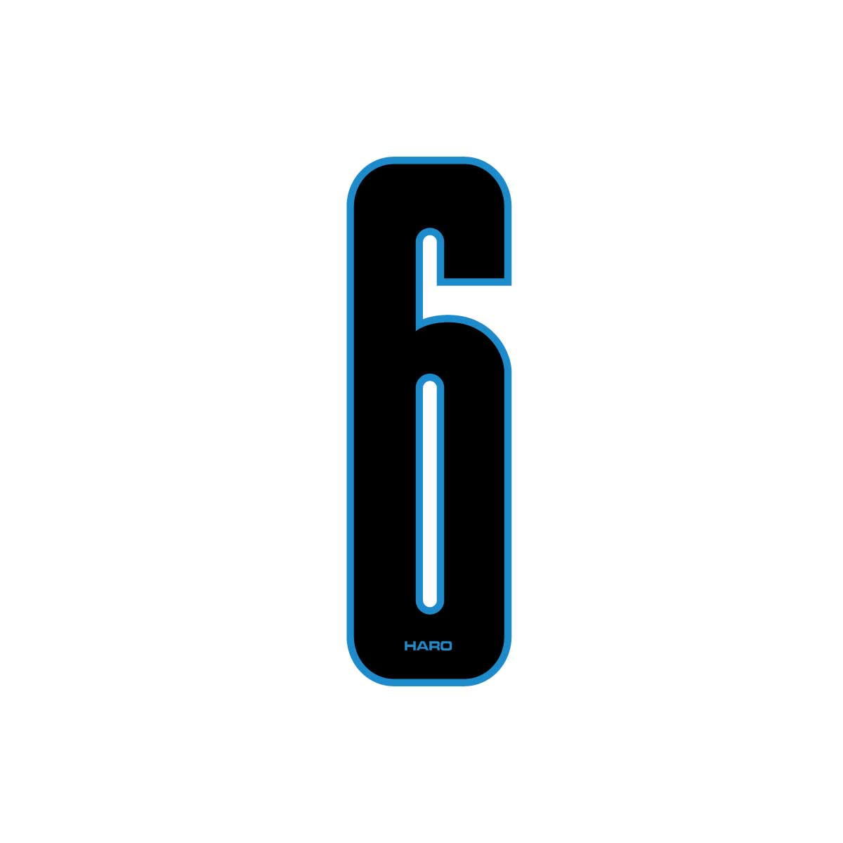 Haro - Stadium plate number #6 decal - Black Blue | BMX Products USA