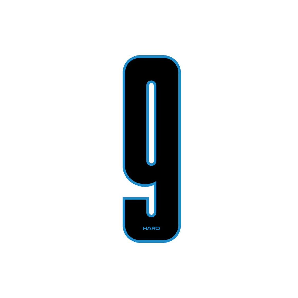 Haro - Stadium plate number #9 decal - Black Blue | BMX Products USA