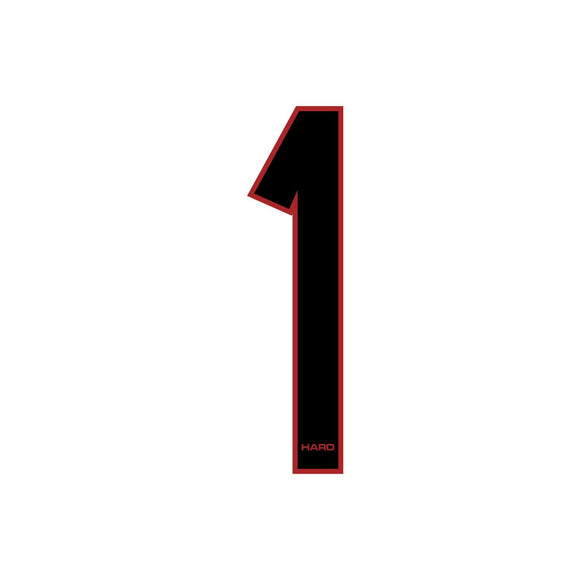 Haro - Stadium plate number #1 decal - Black Red | BMX Products USA