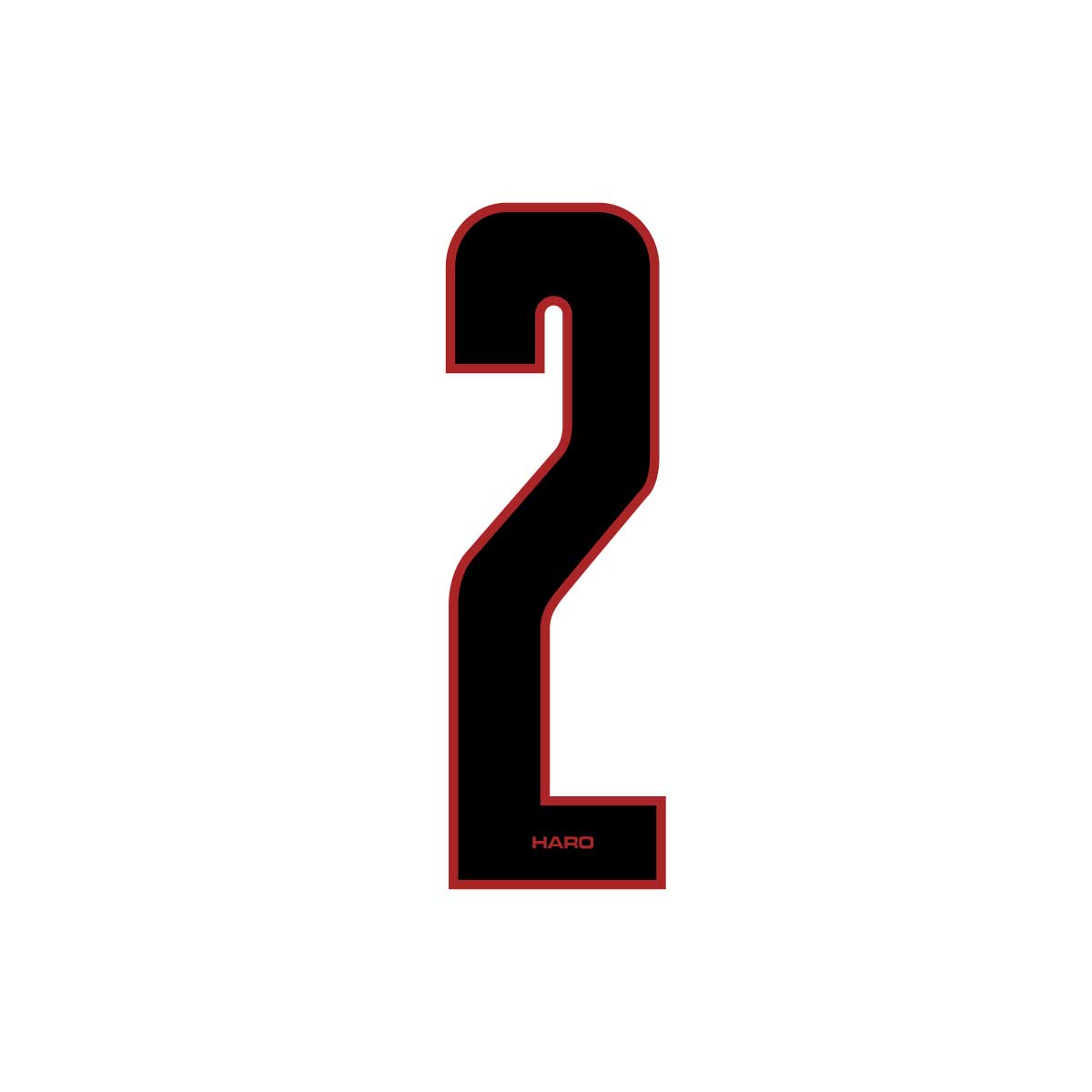 Haro - Stadium plate number #2 decal - Black Red | BMX Products USA