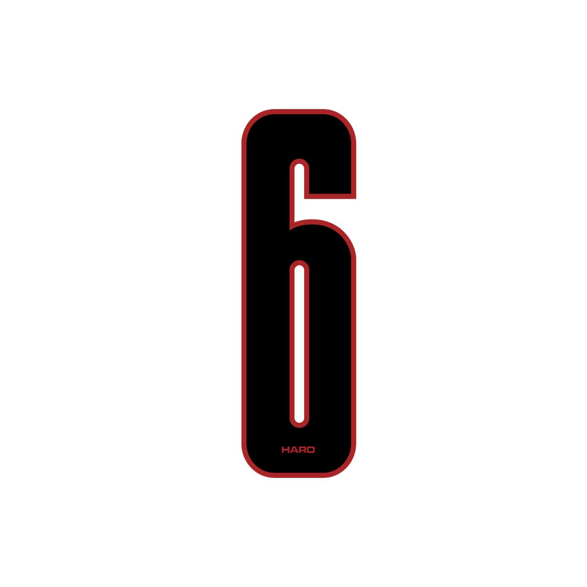 Haro - Stadium plate number #6 decal - Black Red | BMX Products USA