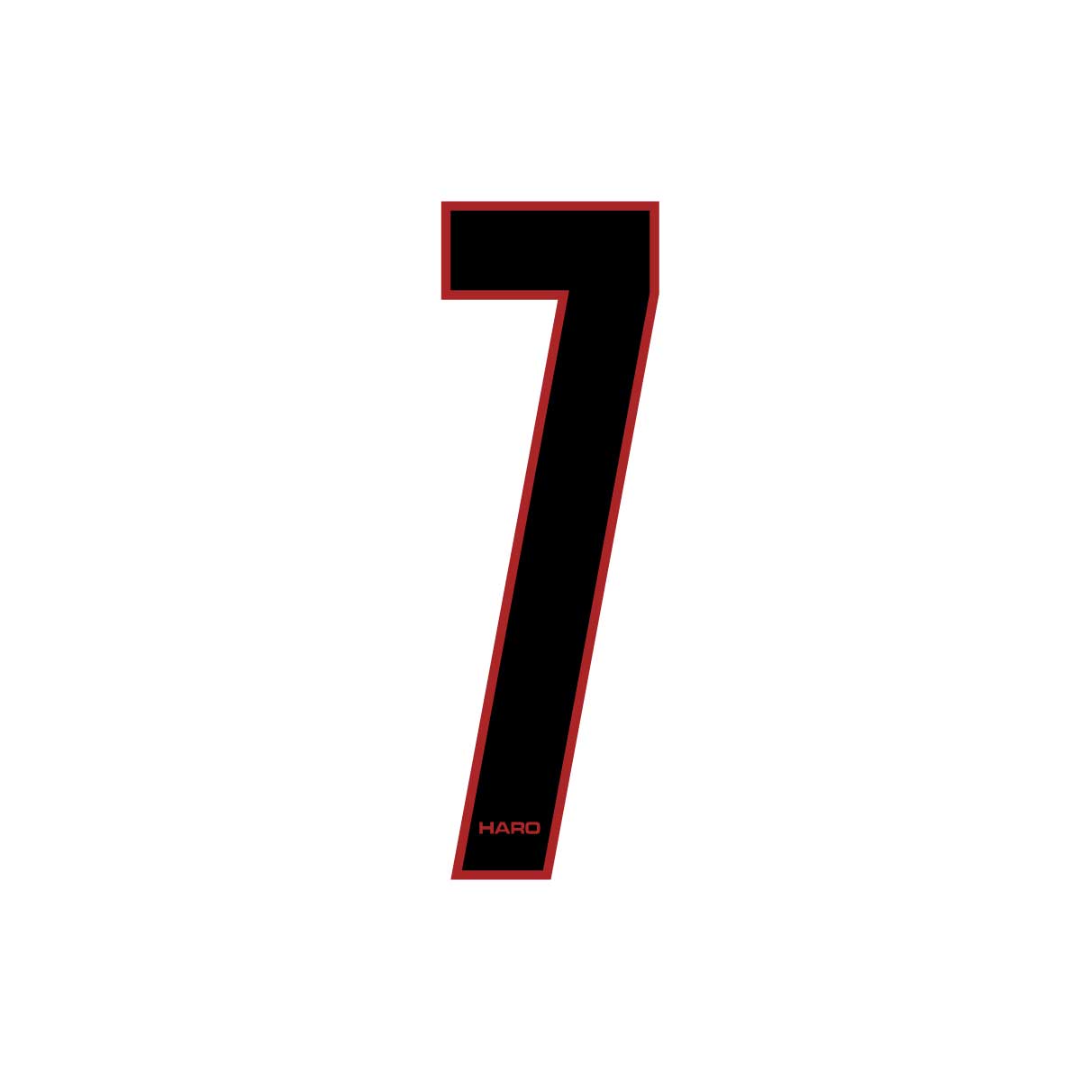 Haro - Stadium plate number #7 decal - Black Red | BMX Products USA