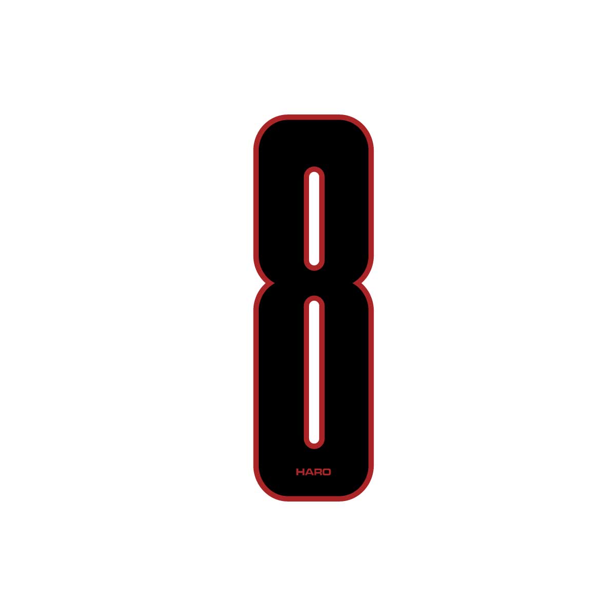 Haro - Stadium plate number #8 decal - Black Red | BMX Products USA