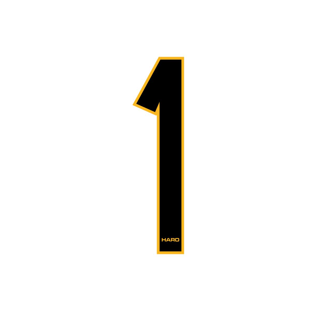 Haro - Stadium plate number #1 decal - Black Yellow | BMX Products USA