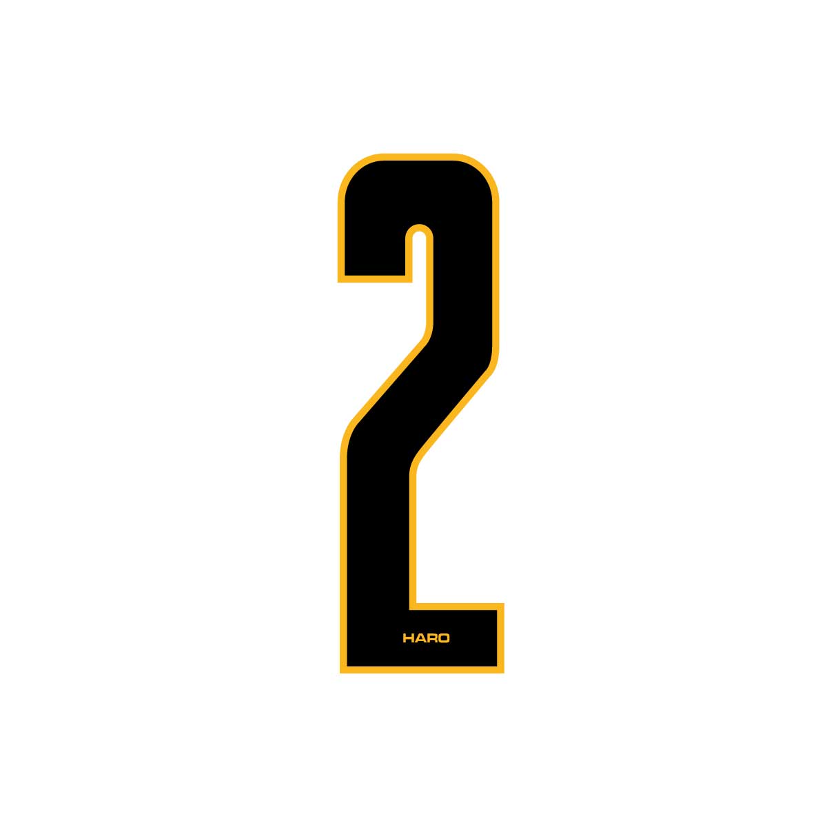Haro - Stadium plate number #2 decal - Black Yellow | BMX Products USA