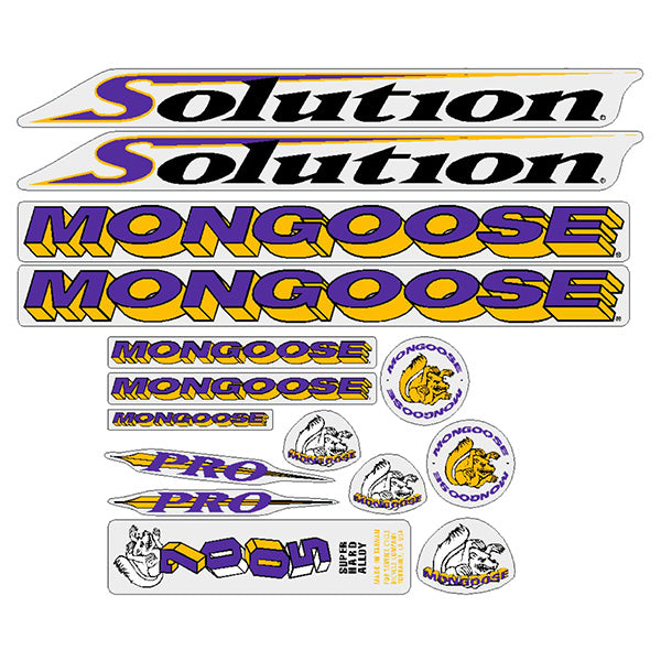 1994 Mongoose - Solution Pro - Decal set | BMX Products USA