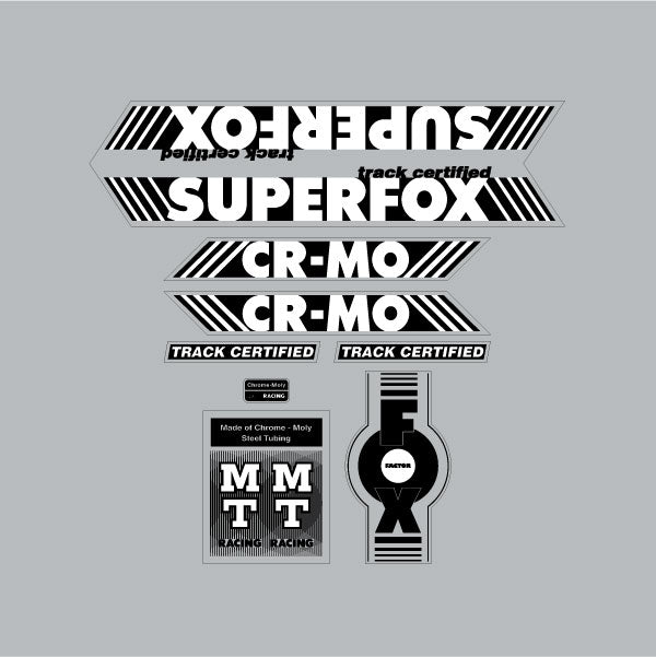 MT Racing - SUPERFOX Cromo Black & White on clear decal set | BMX ...