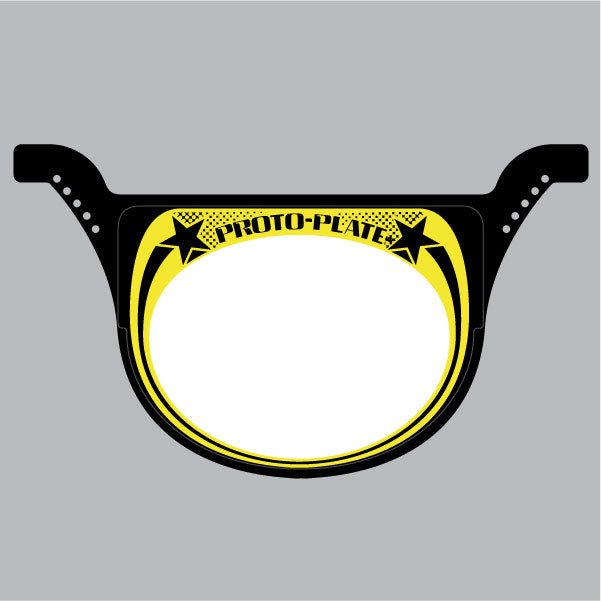 Neal Proto race plate - BLACK with Yellow | BMX Products USA
