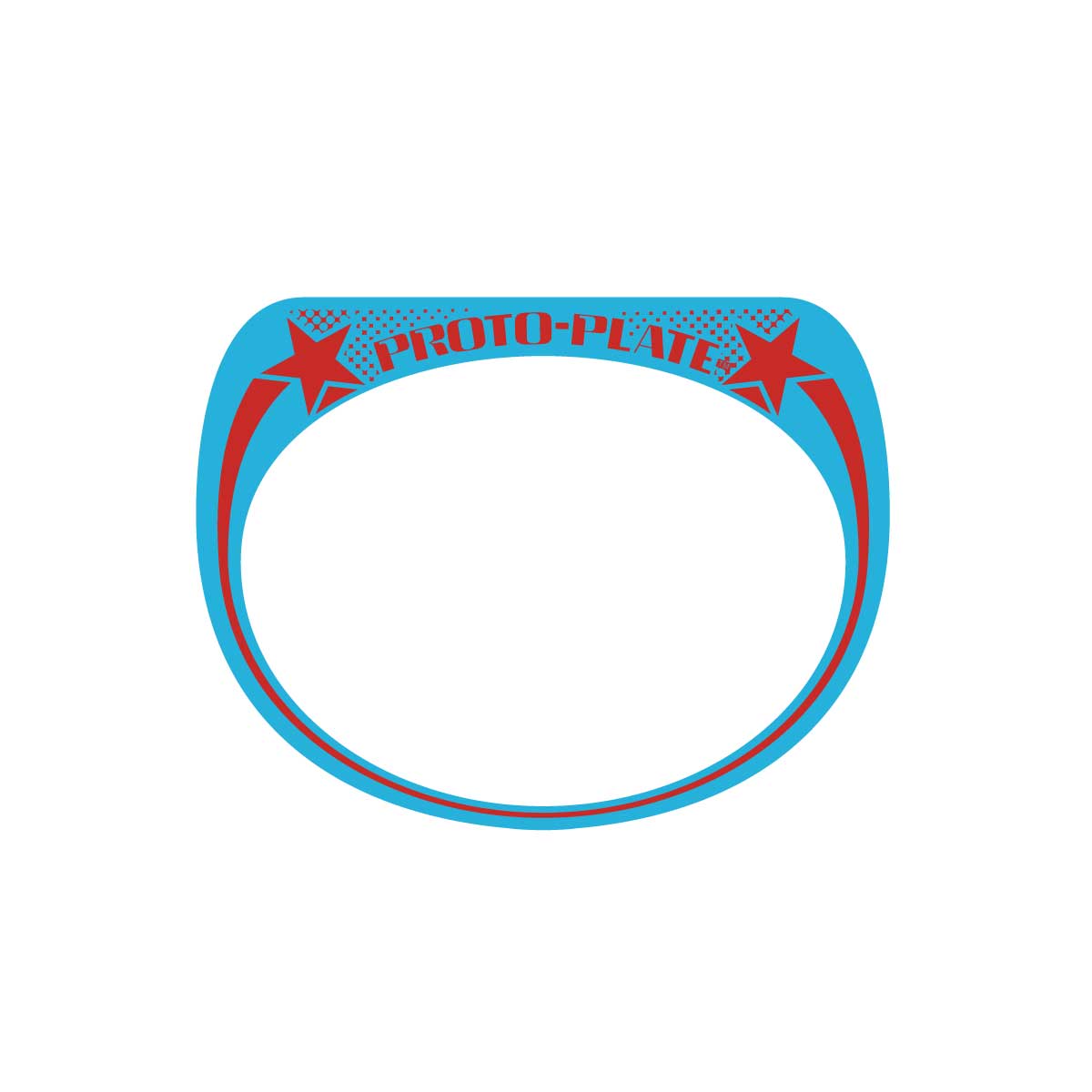 Neal Proto-plate decal - Blue and Red | BMX Products USA