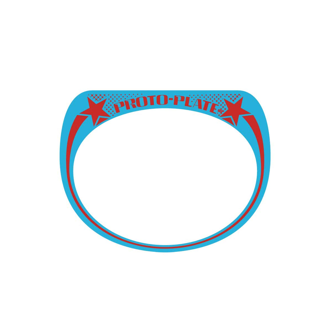 Neal Proto-plate decal - Blue and Red | BMX Products USA