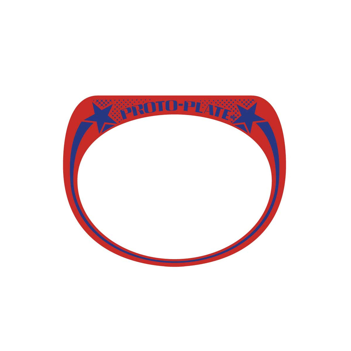 Neal Proto-plate decal - Red and Blue | BMX Products USA