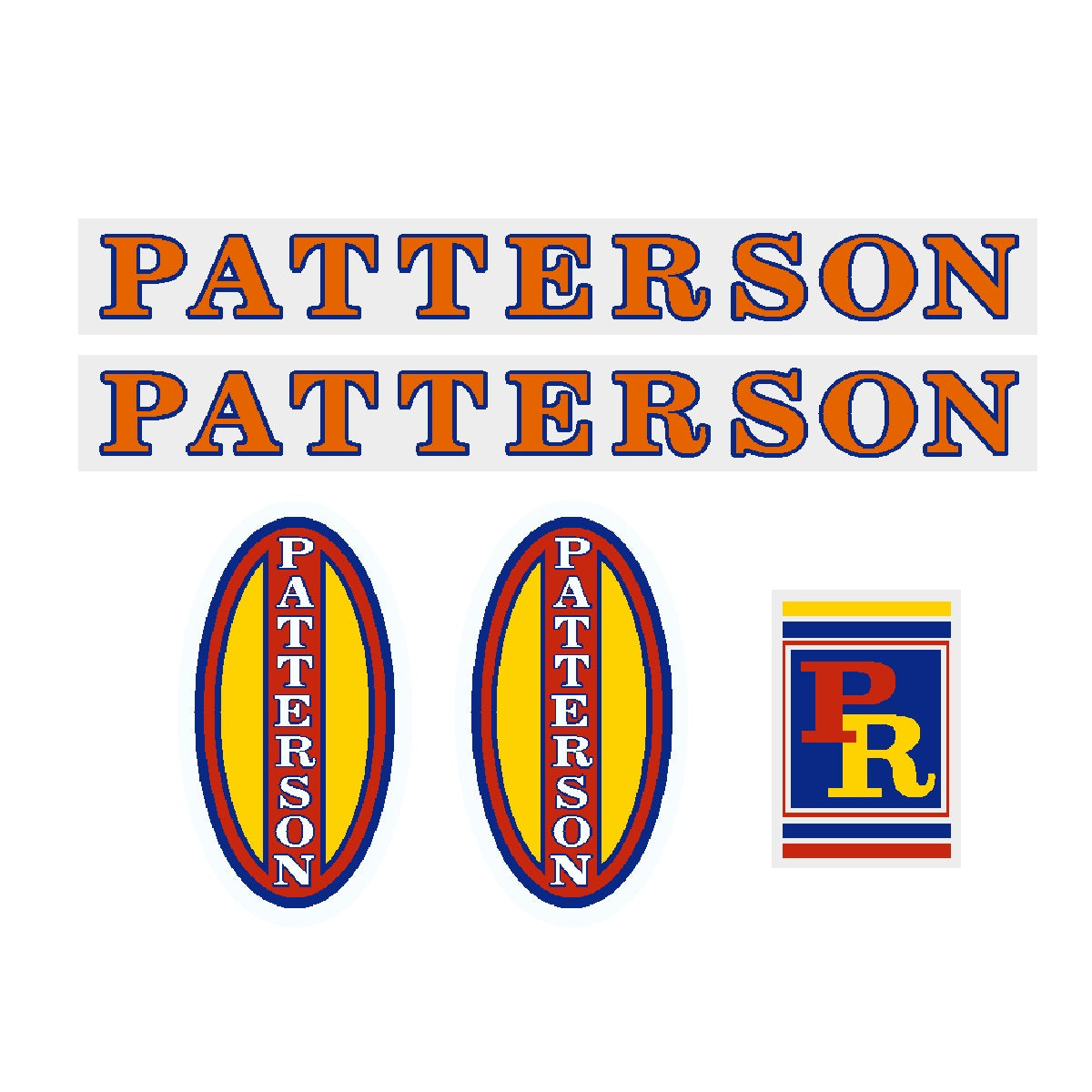 Patterson Racing - Gen 2 -orange dt - decal set | BMX Products USA