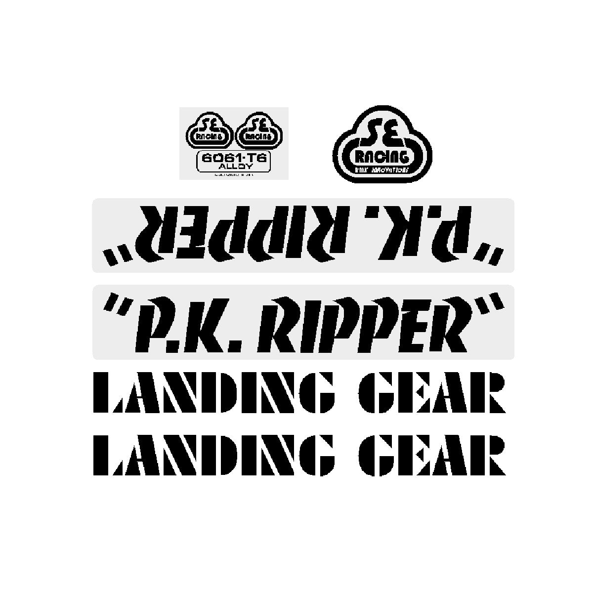SE BIKES - P.K. Ripper Decal set - black on clear - OVERSIZED | BMX ...