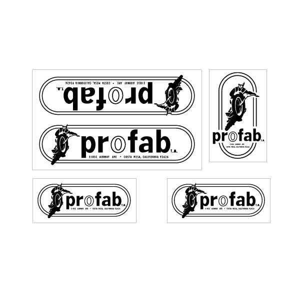 ProFab - decal set - Black outline on clear | BMX Products USA
