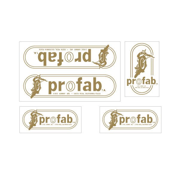 ProFab - decal set - Gold outline on clear | BMX Products USA