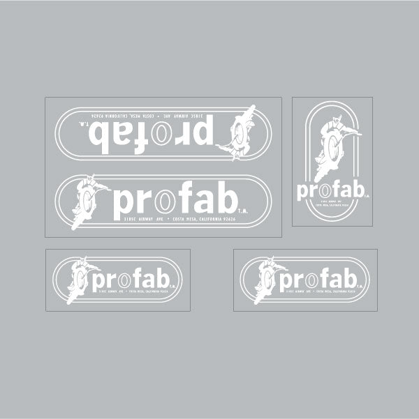 ProFab - decal set - White outline on clear | BMX Products USA