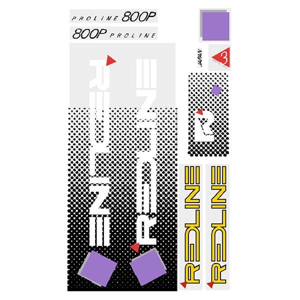 1985 Redline - 800P for Hazard Yellow frame Decal set | BMX Products USA