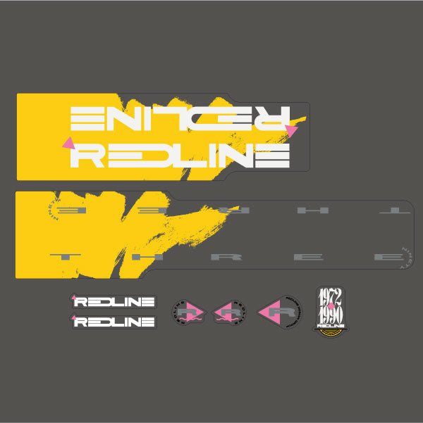 1990 Redline - 390 Decal set - for Grey & Yellow frameset | BMX ...