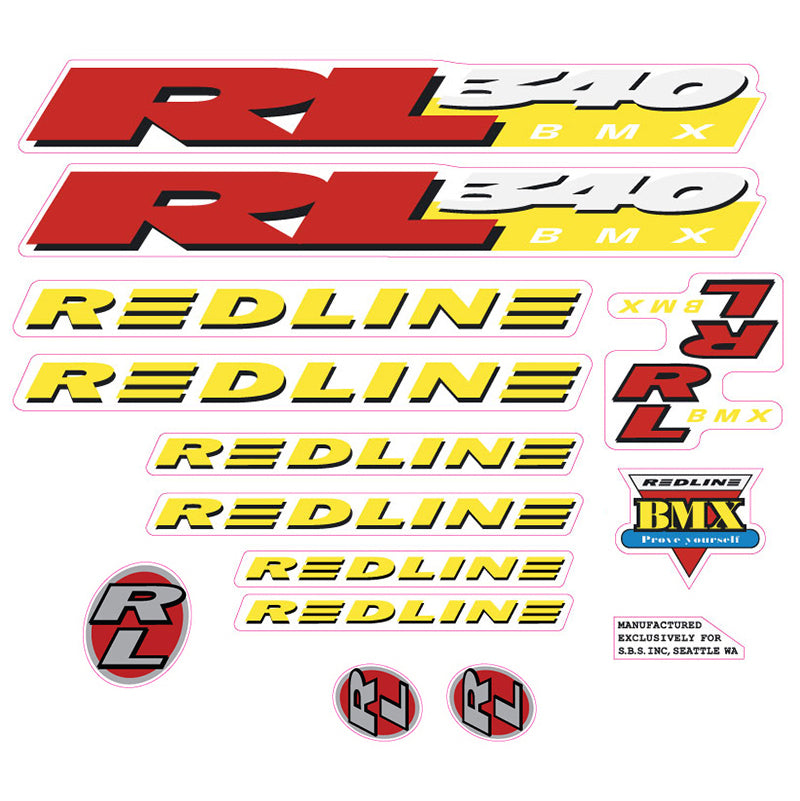 1994 Redline - RL340 - Decal set | BMX Products USA