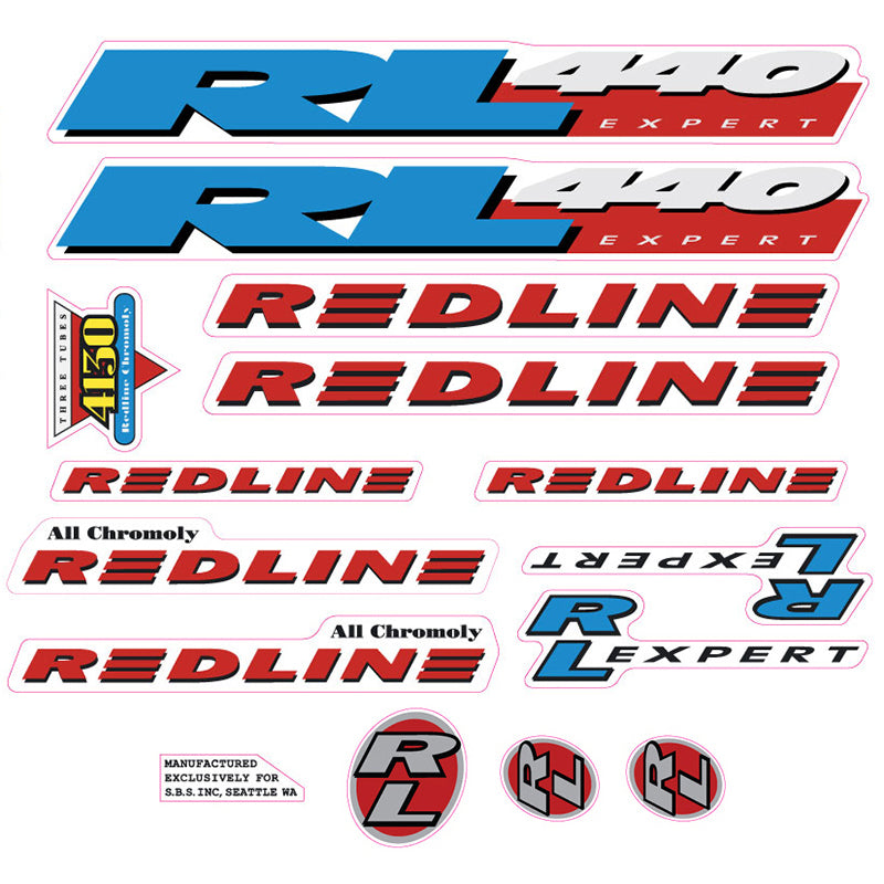 1994 Redline - RL440 for chrome frame - Decal set | BMX Products USA