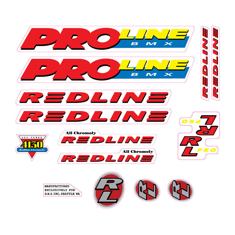 1994 Redline - PROLINE - For Chrome frame Decal set | BMX Products USA