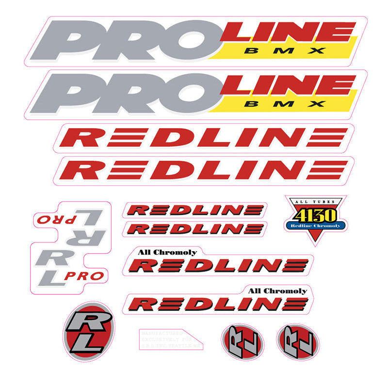 1994 Redline - PROLINE - For Black frame Decal set | BMX Products USA