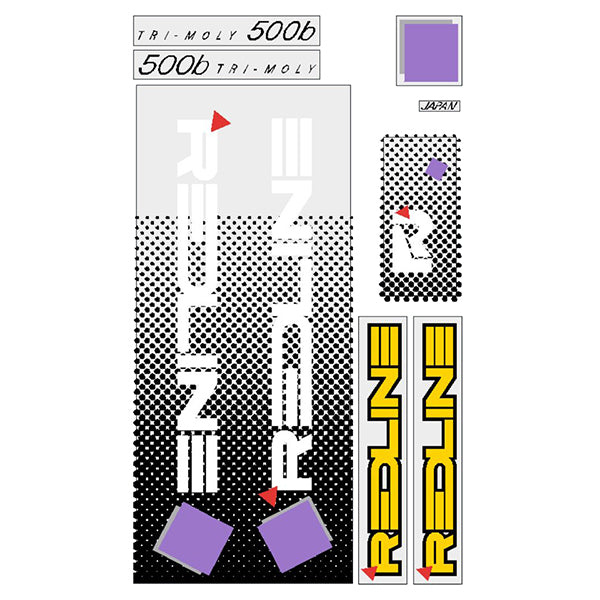 1985 Redline - 500b for hazard yellow frame Decal set | BMX Products USA