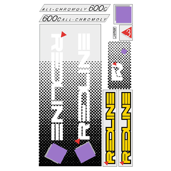 1985 Redline - 600c for Hazard yellow frame Decal set | BMX Products USA
