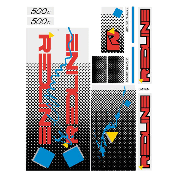 1986 Redline - 500C for chrome frame Decal set | BMX Products USA