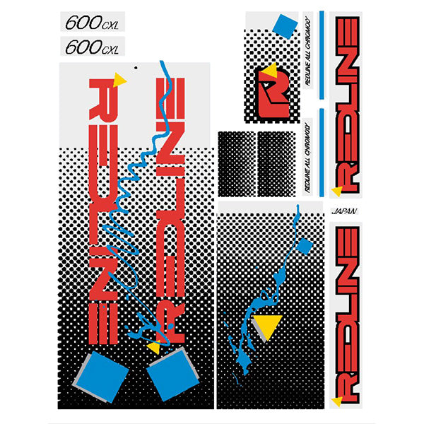1986 Redline - 600CXL for chrome frame Decal set | BMX Products USA
