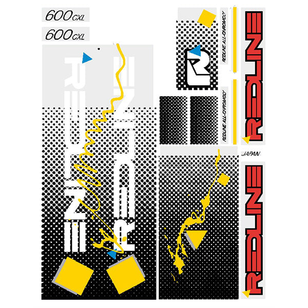 1986 Redline - 600CXL for red frame Decal set | BMX Products USA