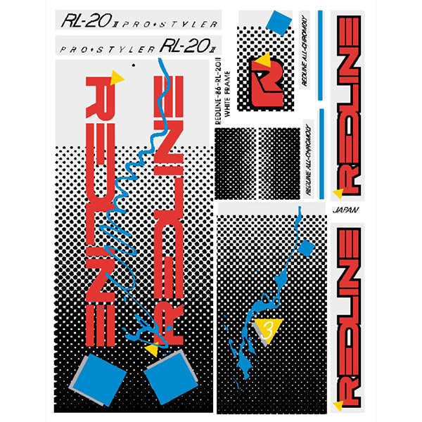 1986 Redline - RL-20II for Chrome frame Decal set | BMX Products USA