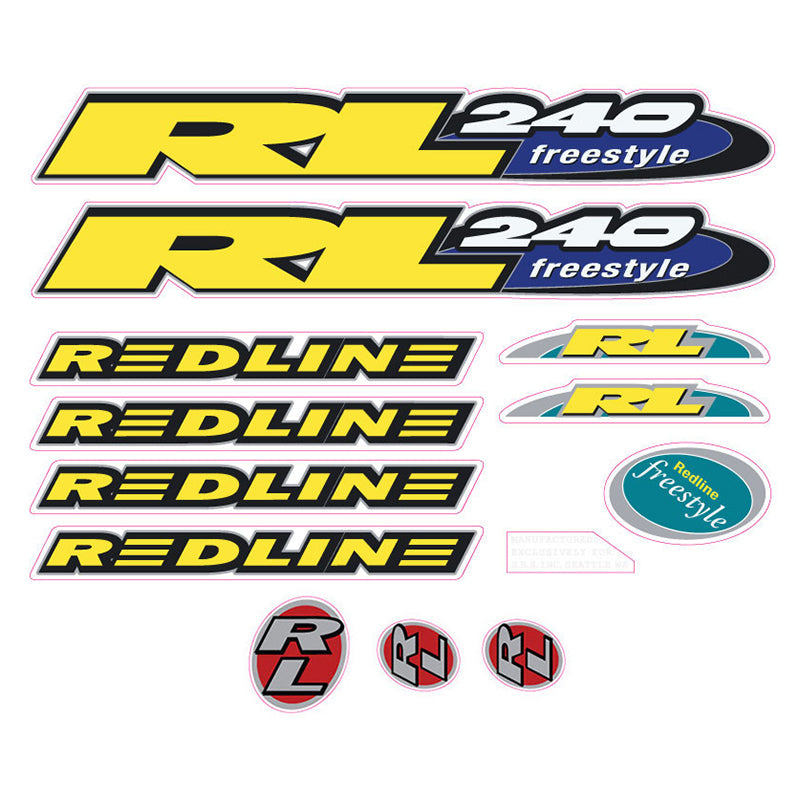 1995 Redline - RL240 for painted frame - Decal set | BMX Products USA