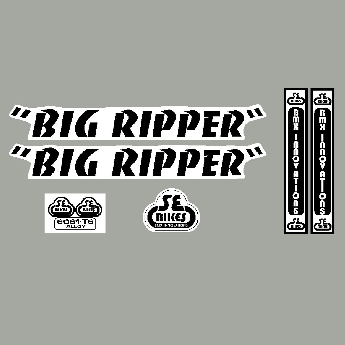 SE BIKES - Big Ripper decal set - black on clear | BMX Products USA