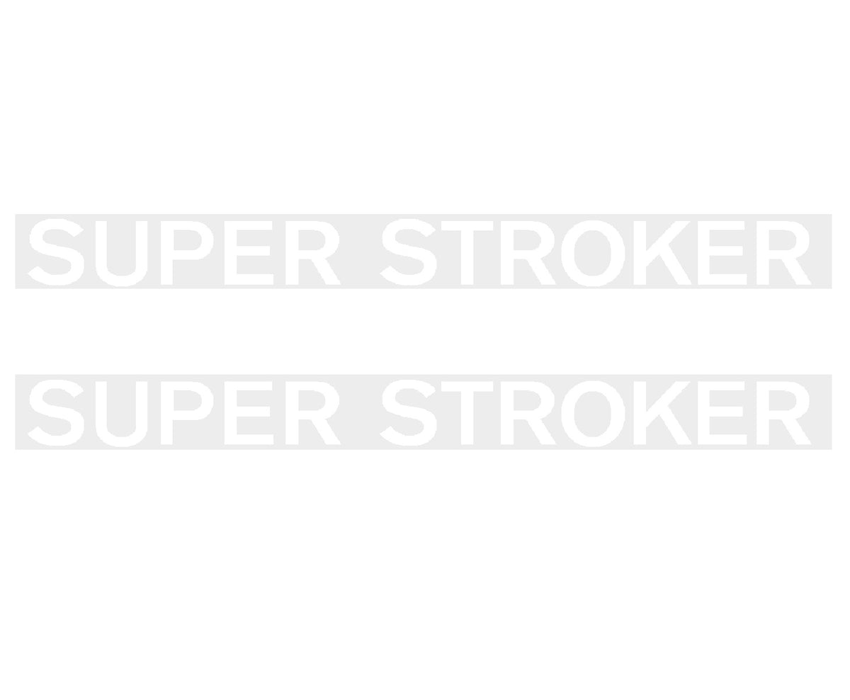 Two Wheelers - Top tube - SUPER STROKER - WHITE decals | BMX Products USA