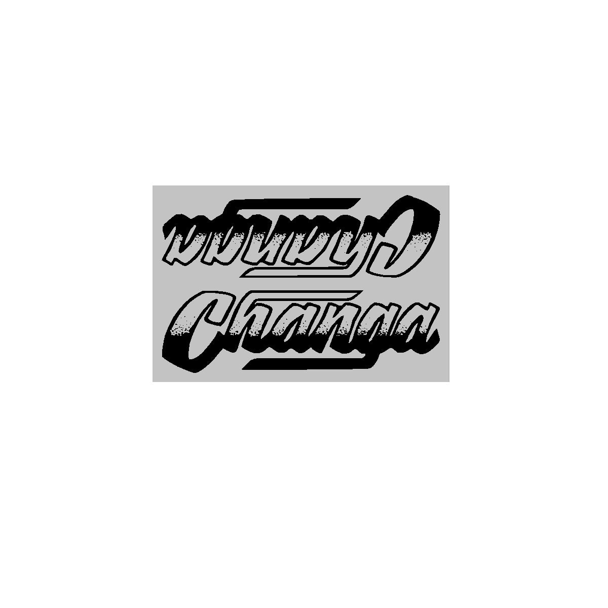 VDC Changa top tube decal - black on chrome | BMX Products USA