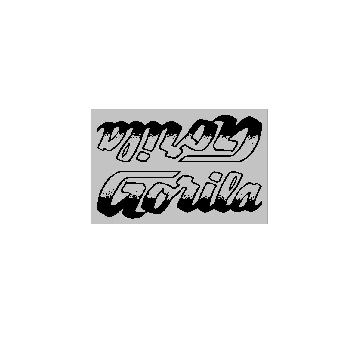 VDC Gorila top tube decal - black on chrome | BMX Products USA