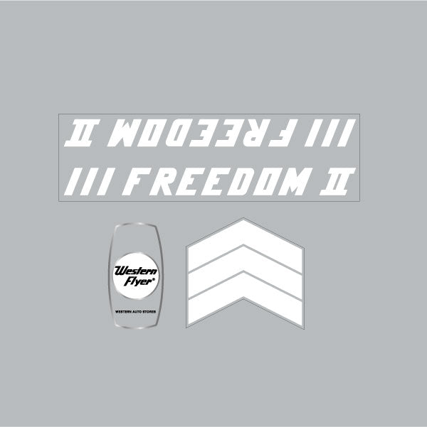 Western Flyer - Freedom II decal set on clear | BMX Products USA