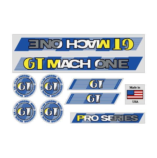 1987 GT BMX - Mach One - Clear - decal set | BMX Products USA