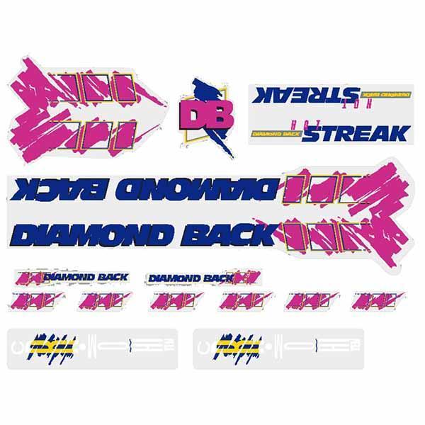 1988 Diamond Back - Hot Streak Blue Pink decal set | BMX Products USA