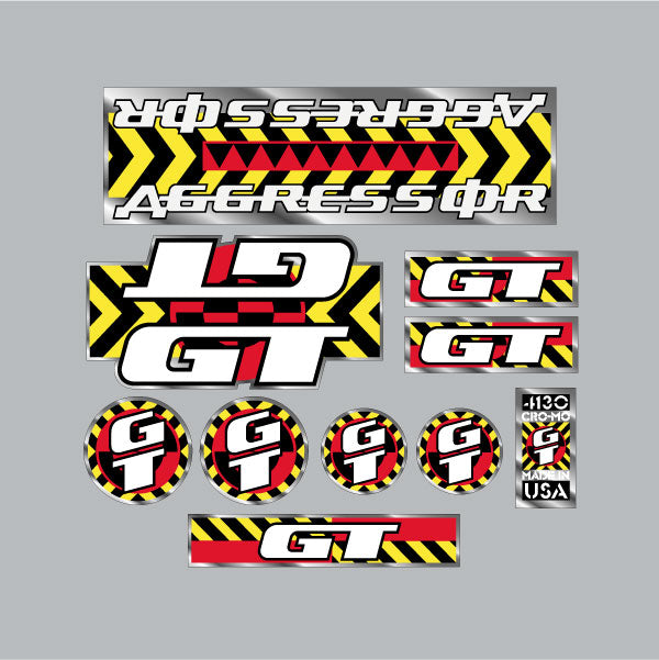 1990 GT BMX - Aggressor - on Chrome decal set | BMX Products USA