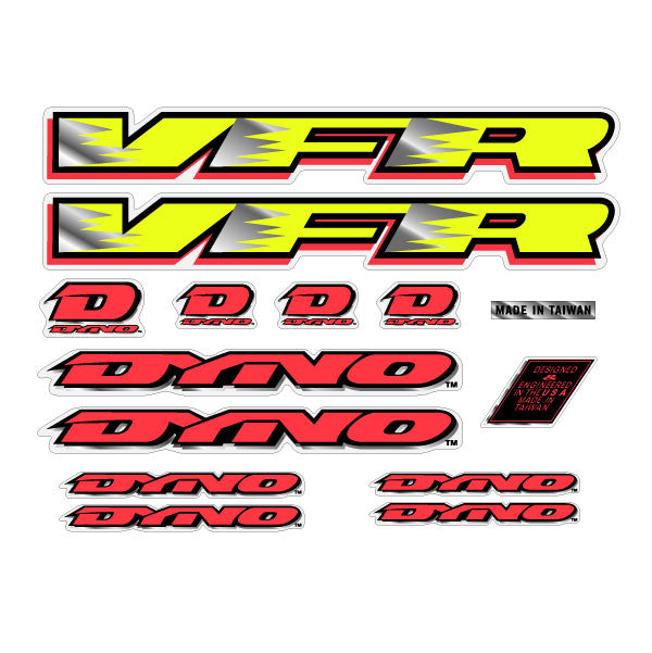 1993 DYNO - VFR for blue frame decal set | BMX Products USA