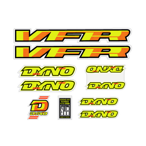 1992 DYNO - VFR for Chrome frame decal set | BMX Products USA