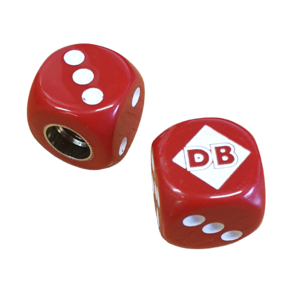 Diamond Back BMX Dice Tire Valve Caps (Pair) - Red | BMX Products USA