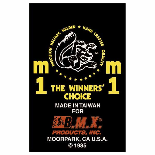 1985 M1 Mongoose seatmast decal | BMX Products USA