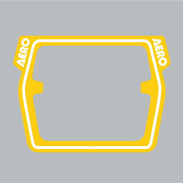 AERO - Mesh Raceplate DECAL ONLY - YELLOW | BMX Products USA