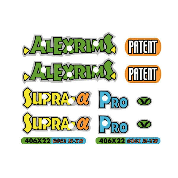 Alex Rims - Supra A PRO 406X22 Rainbow rim decals | BMX Products USA